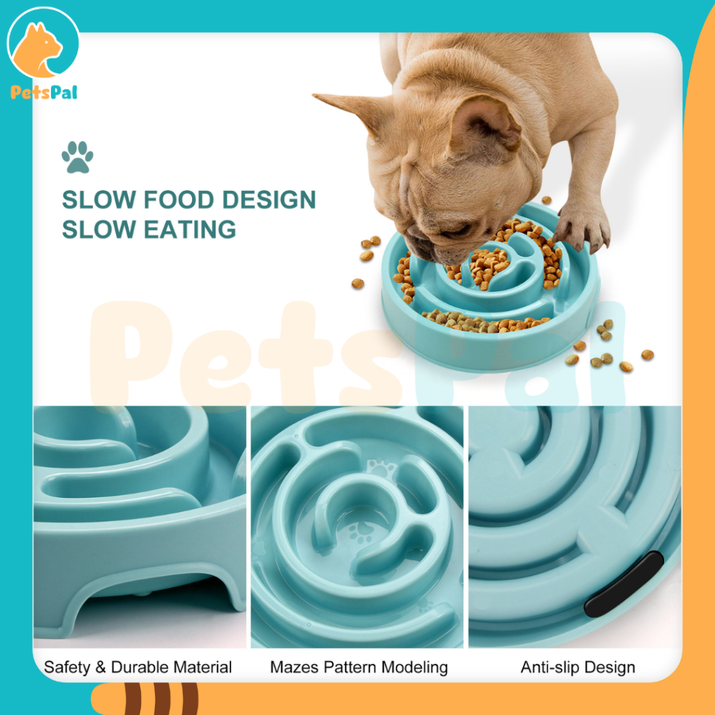 Jual Piring Makan Lambat Tebal Anti Slip Anjing Kucing Anti Tersedak ...