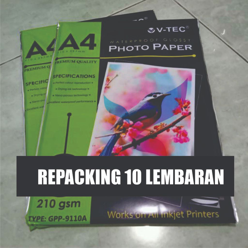 Jual Kertas Foto Glossy Photo Paper A4 210 Gr 10 lembar termurah ...