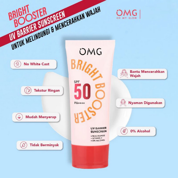 Jual Omg oh my glow sun care | uv barrier sunscreen SPF 50 PA++++ 25 ml ...