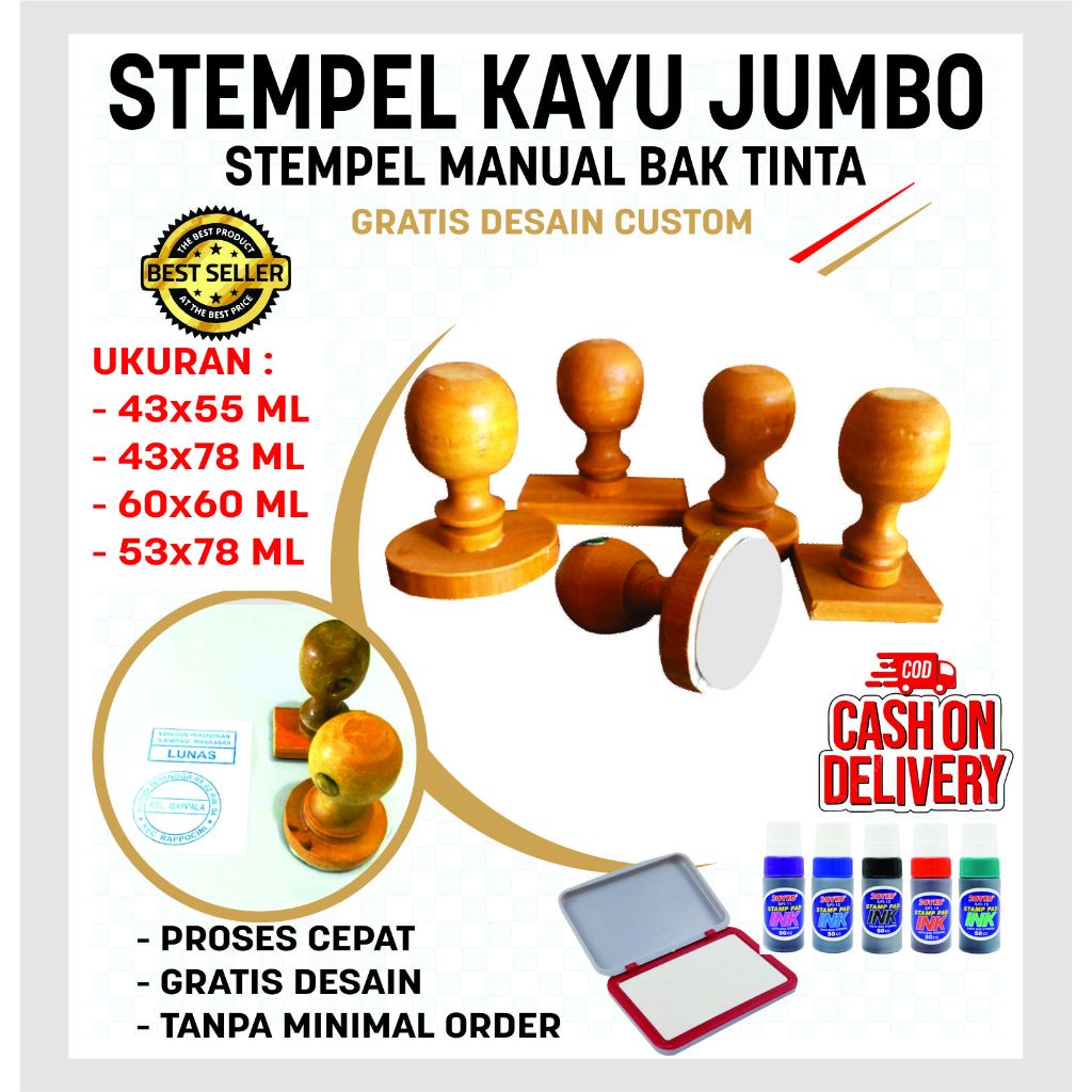Jual STEMPEL MANUAL / STEMPEL KAYU / UKURAN JUMBO | Shopee Indonesia