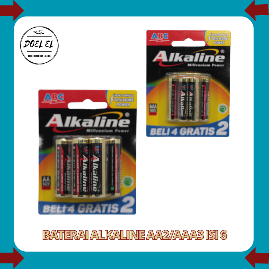 Jual Batu Baterai ABC Alkaline AA / A2 & AAA/A3 Battery 1.5V (4+2 ...