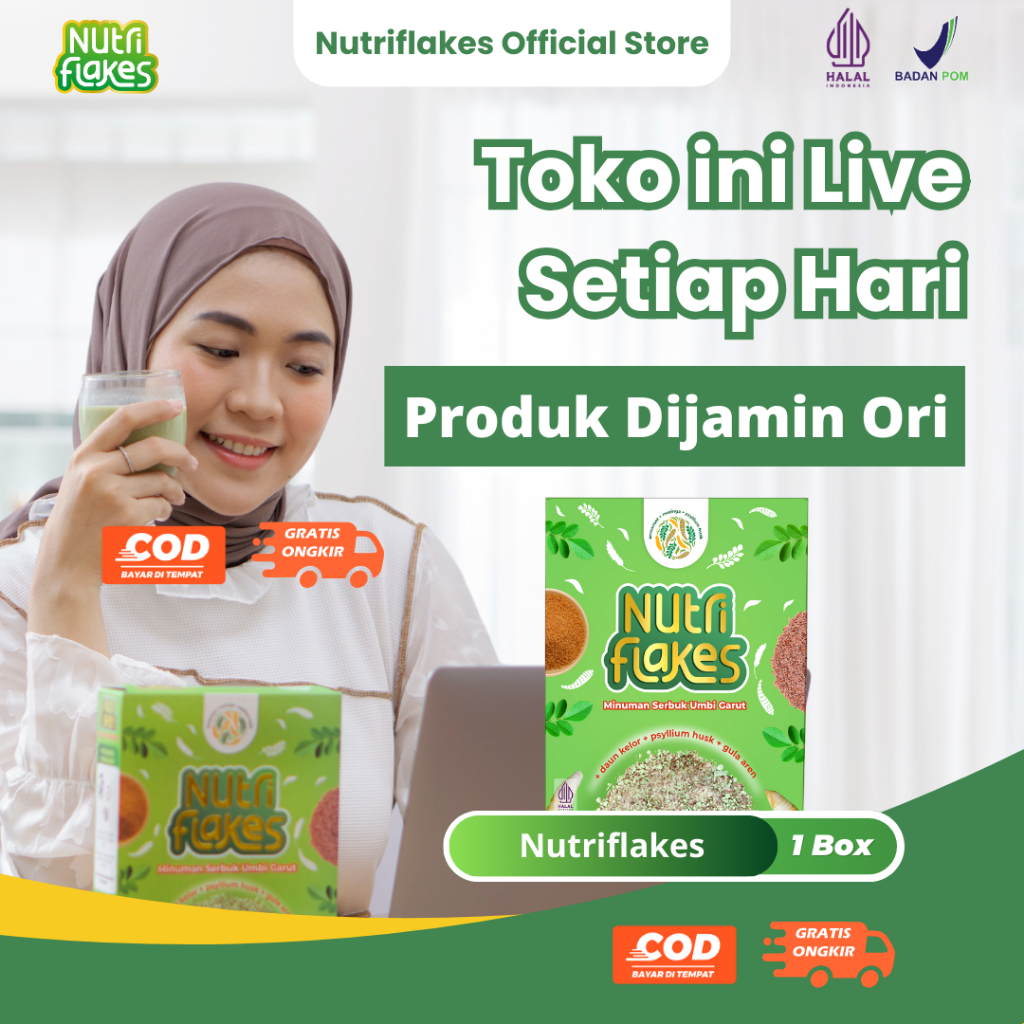 Jual Nutriflakes Sereal Umbi Garut Obat Atasi Maag, Gerd Dan Asam Lambung 1 Box | Shopee Indonesia