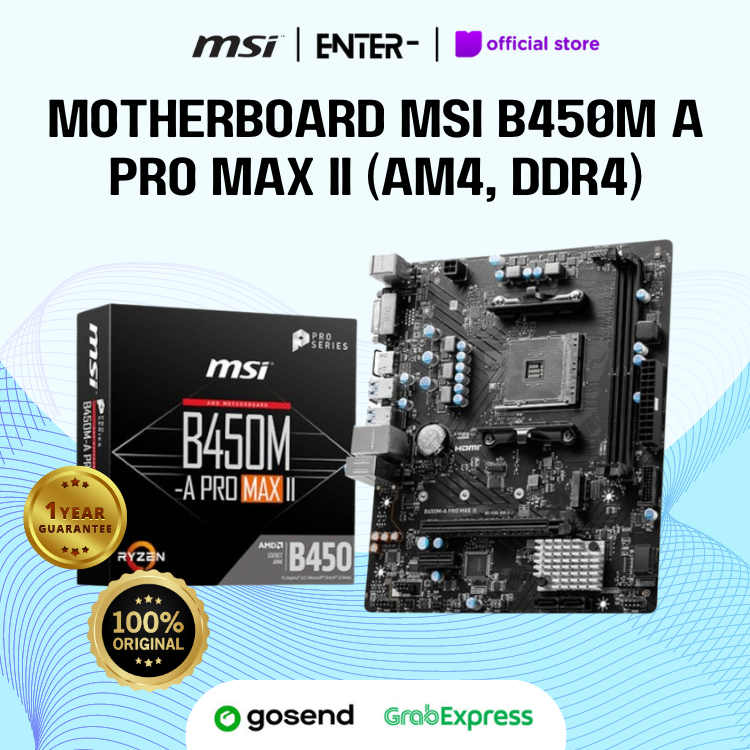 Jual Motherboard MSI B450M A PRO MAX II (AM4 DDR4) | Shopee Indonesia
