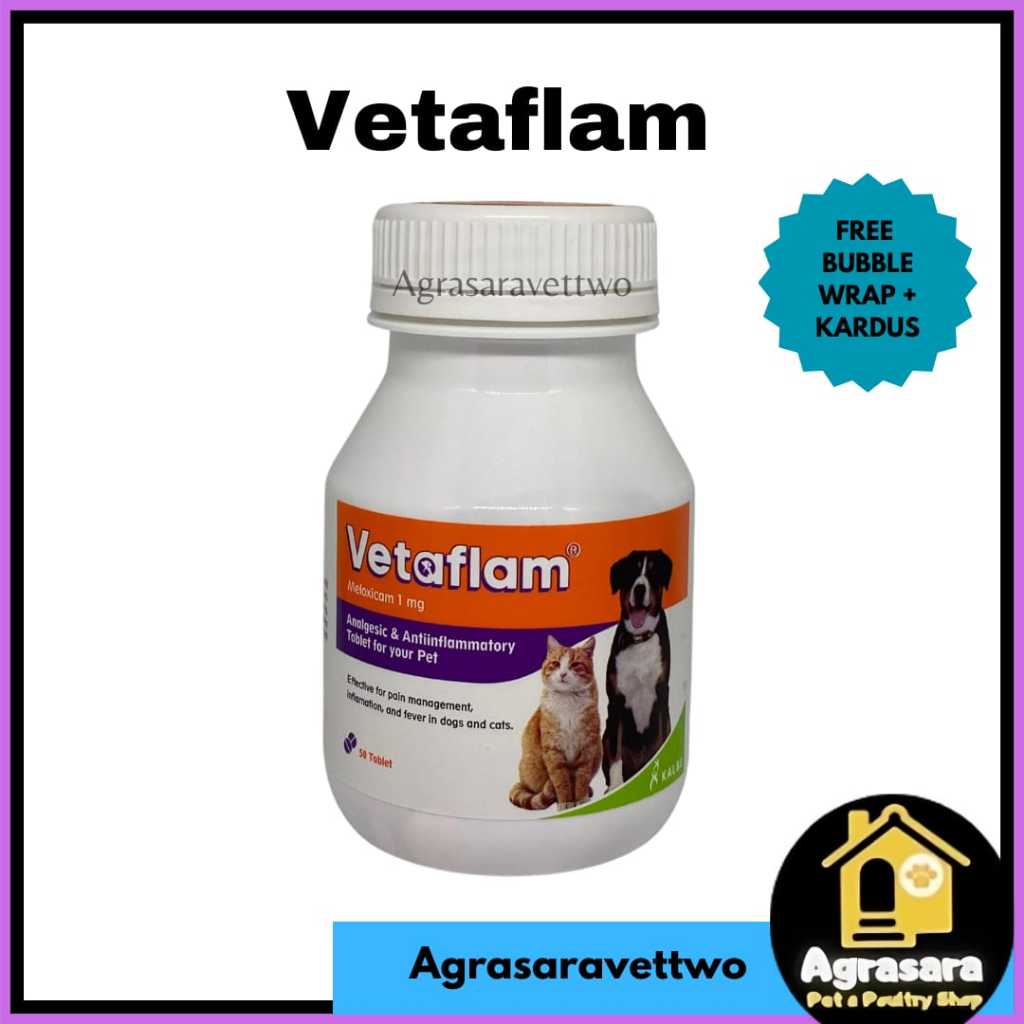 Jual Vetaflam 1 Tablet - Meloxicam 1 Mg Analsik Antiinflam Anjing ...