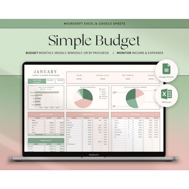 Jual Financial Planner Spreadsheet Kaluna Budget Planning Pengaturan ...
