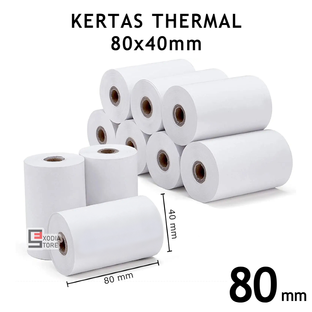 Jual Kertas Thermal 80mm ukuran 80x40mm Receipt Struk Thermal Paper 80 ...