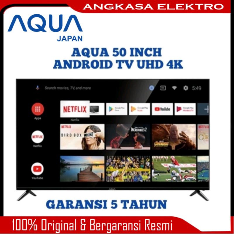 Jual LED TV AQUA 50" ANDROID TV UHD 4K - HDR10 - DOLBY AUDIO - VOICE ...