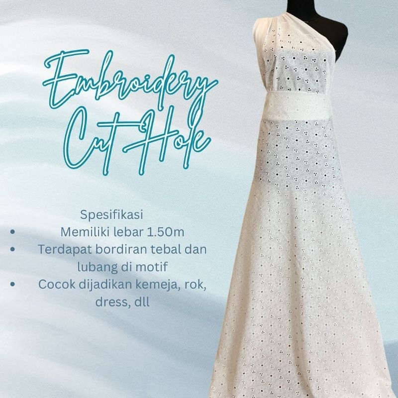 Jual KAIN KATUN EMBROIDERY CUT HOLE (HARGA PER 0,5 METER) | Shopee ...