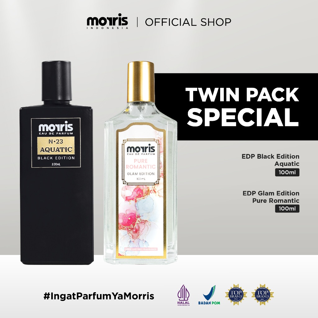 Jual [TWIN PACK SPECIAL] Morris Black Edition Aquatic X Glam Edition ...