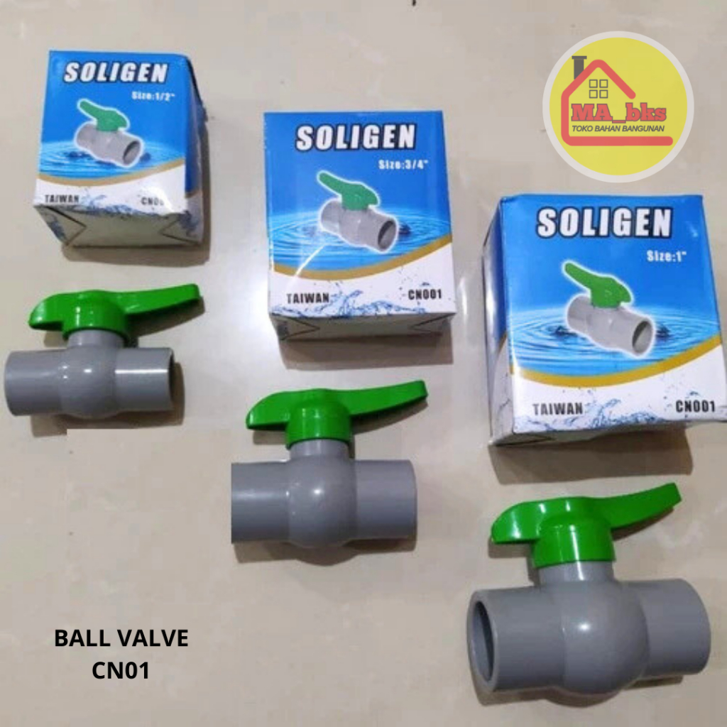 Jual Ball Valve Stop Kran Pvc Soligen Cn001 1/2 3/4 1" Inch | Shopee ...