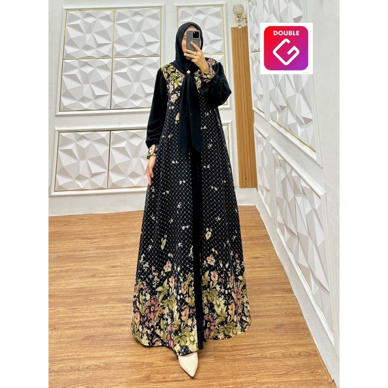 Jual Gamis Abaya Outer Rompi 2 in 1 set Hijab Premium | Shopee Indonesia