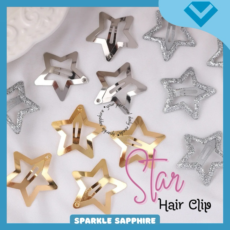 Jual Jepit Klip Bintang Warna Emas (1pc) Jepit Tiptop Bentuk Pentagram ...