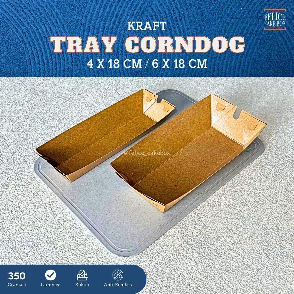 Jual PAPER TRAY CORN DOG FOODGRADE / BOX HOTANG LAMINASI / TEMPAT SOSIS ...