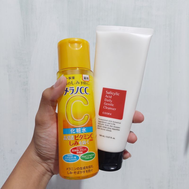 Jual cosrx salicylic acid daily gel cleanser & melano cc toner preloved ...