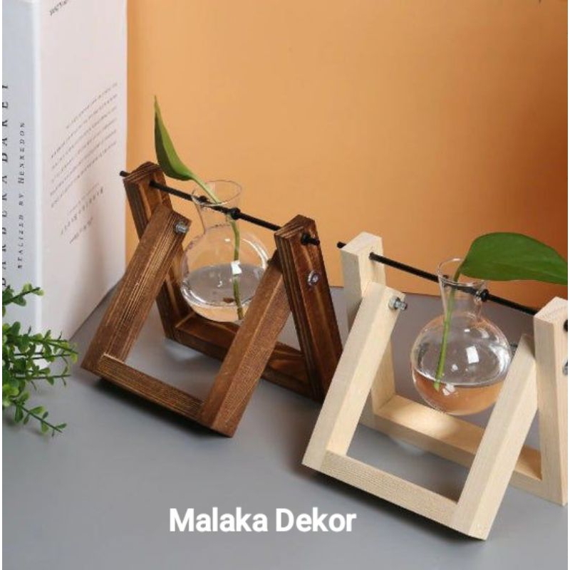 Jual Vas Bunga Kaca Unik Estetik Model Dua Warna Natural dan Pembakaran ...