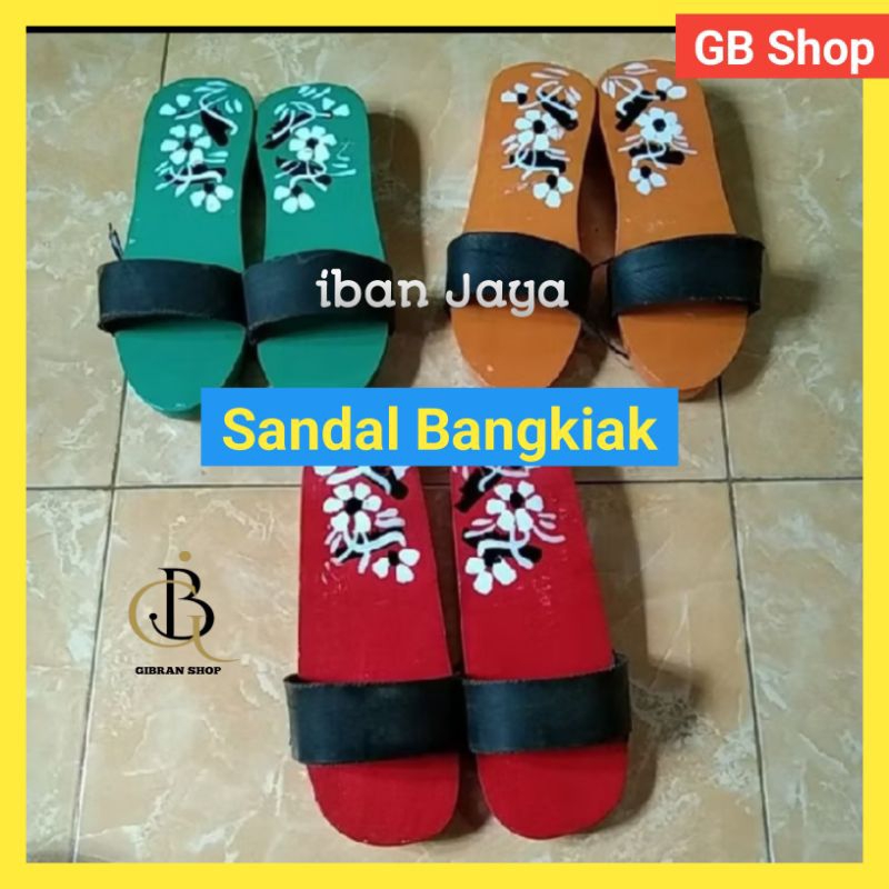 Jual sandal kayu murah, sandal bangkiak motif , sandal tradisional ...