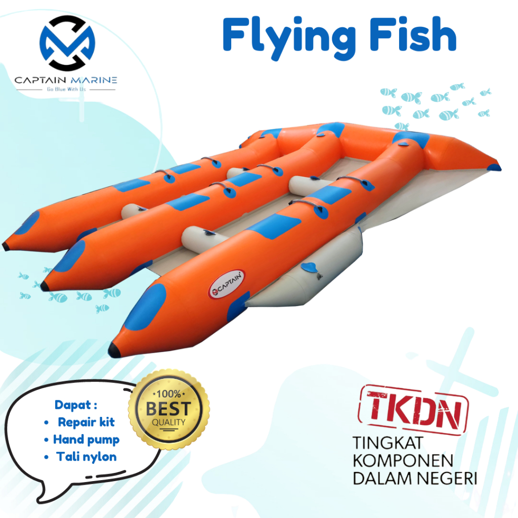 Jual Wahana Air Perahu Karet Flying Fish 2-6 Orang CAPTAIN Wahana Pantai | Shopee Indonesia