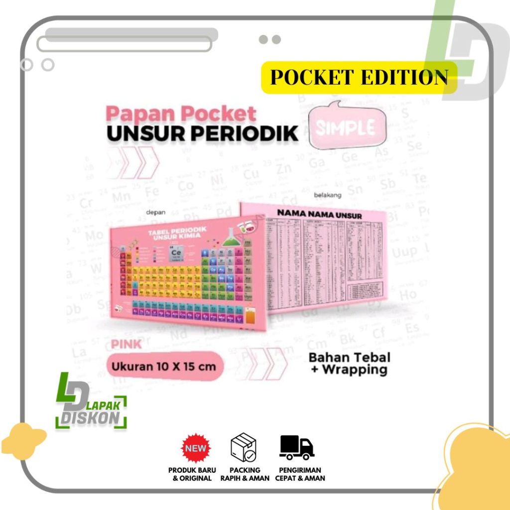 Jual PAPAN TABEL PERIODIK UNSUR KIMIA (POCKET EDITION) PRAKTIS | Shopee ...