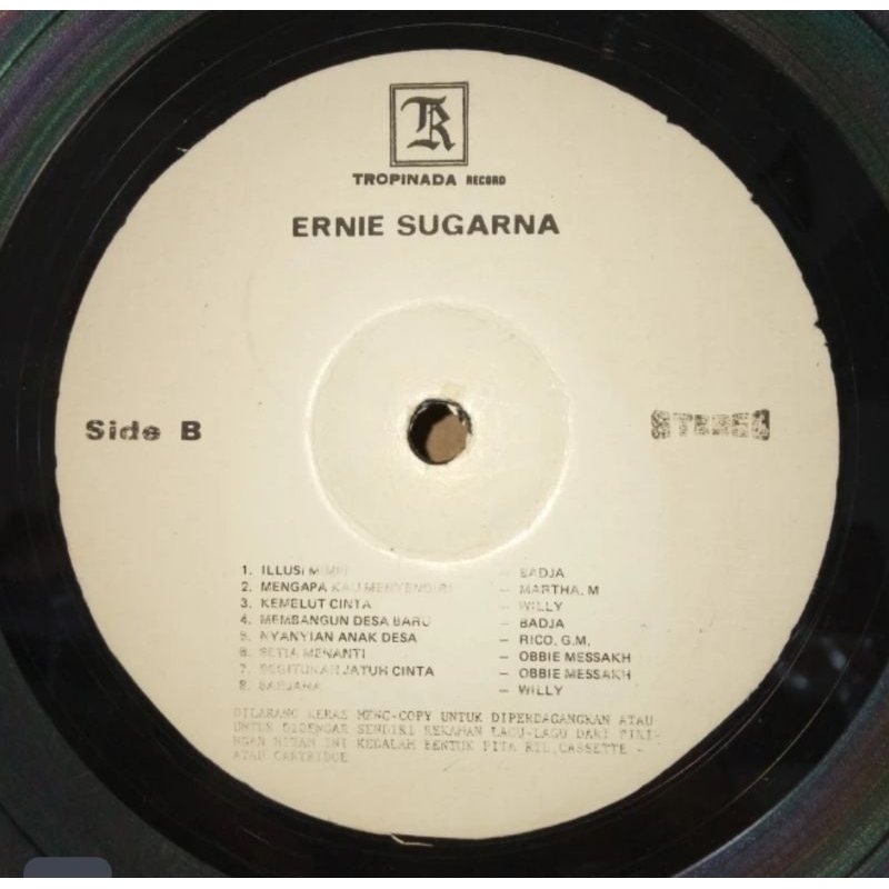 Jual Vinyl Piringan Hitam 12 inch Lilly Marlene & Ernie Sugarna - Derap ...