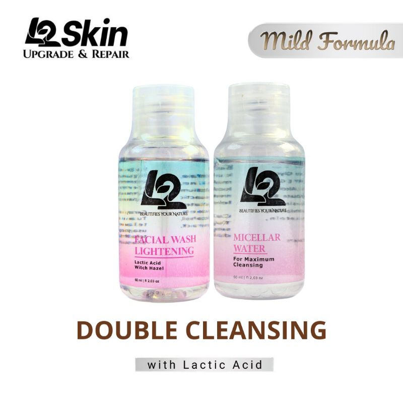 Jual L2 SKIN Double Cleansing (facial wash & micellar water) - Mild ...