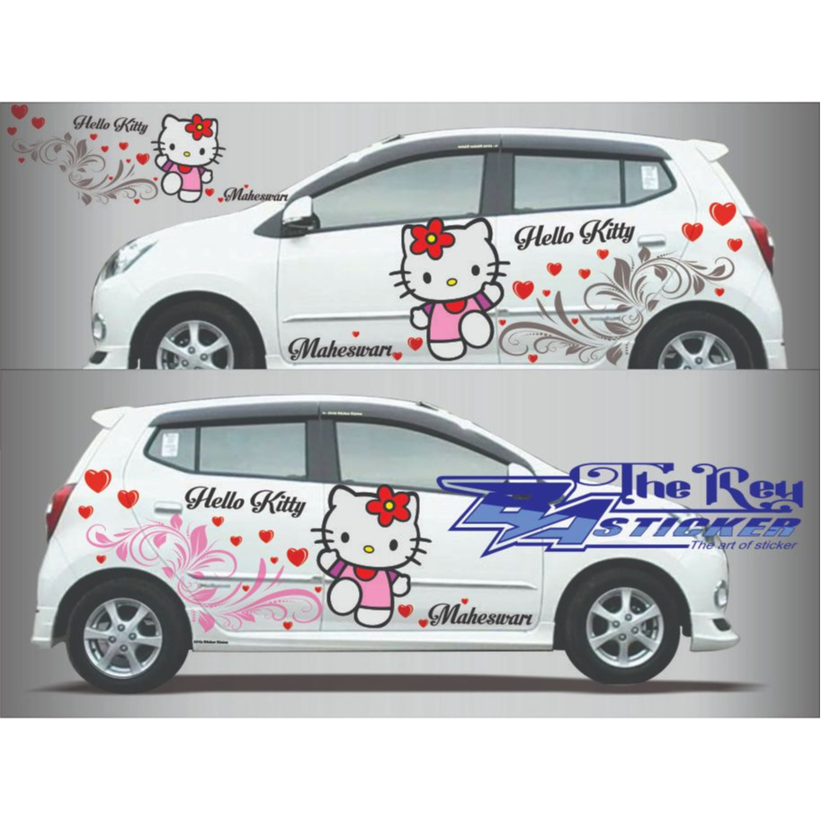 Jual Stiker mobil motif hello kitty terbaru striping mobil ayla ...
