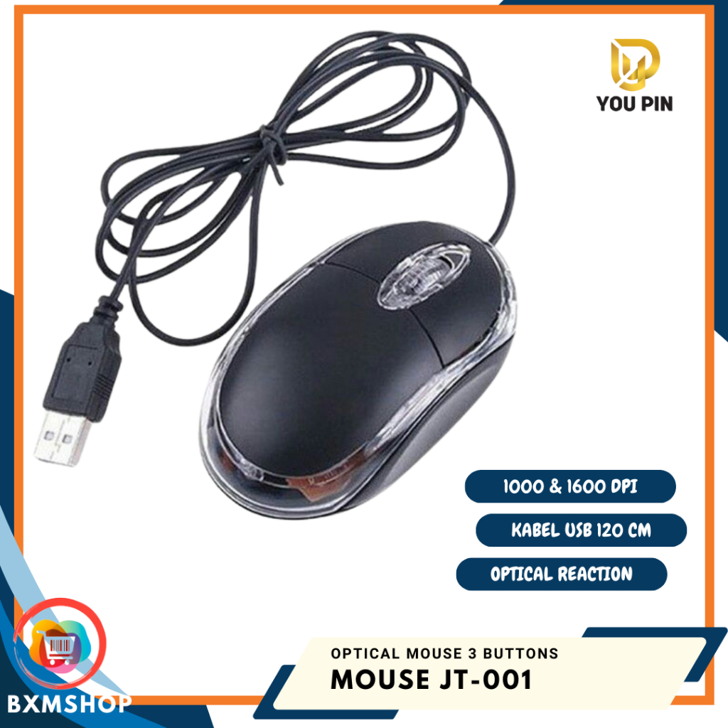 Jual YOU PIN JT-001 Optical Mouse M1000 & 1600 DPI Kompatibel Secara ...