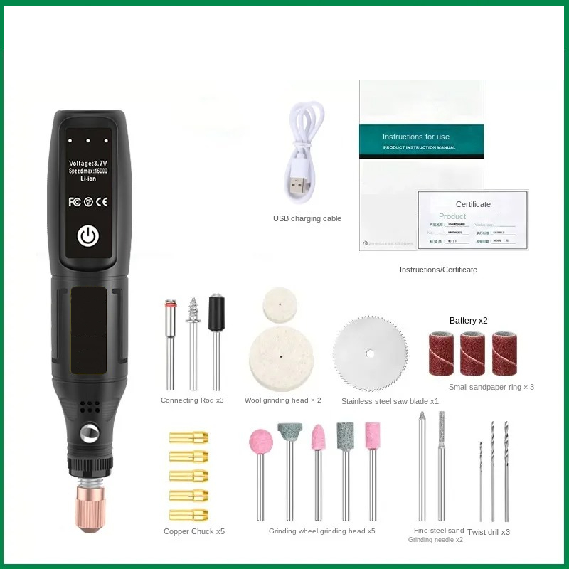 Jual Mesin Bor Tangan Manual Mini Hand Drill Cordless USB 5 Speed 16000 ...