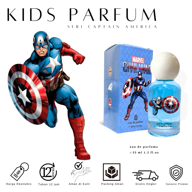 Jual Parfum Anak Captain America / Body Mist Anak / Parfum Anak Cowok ...