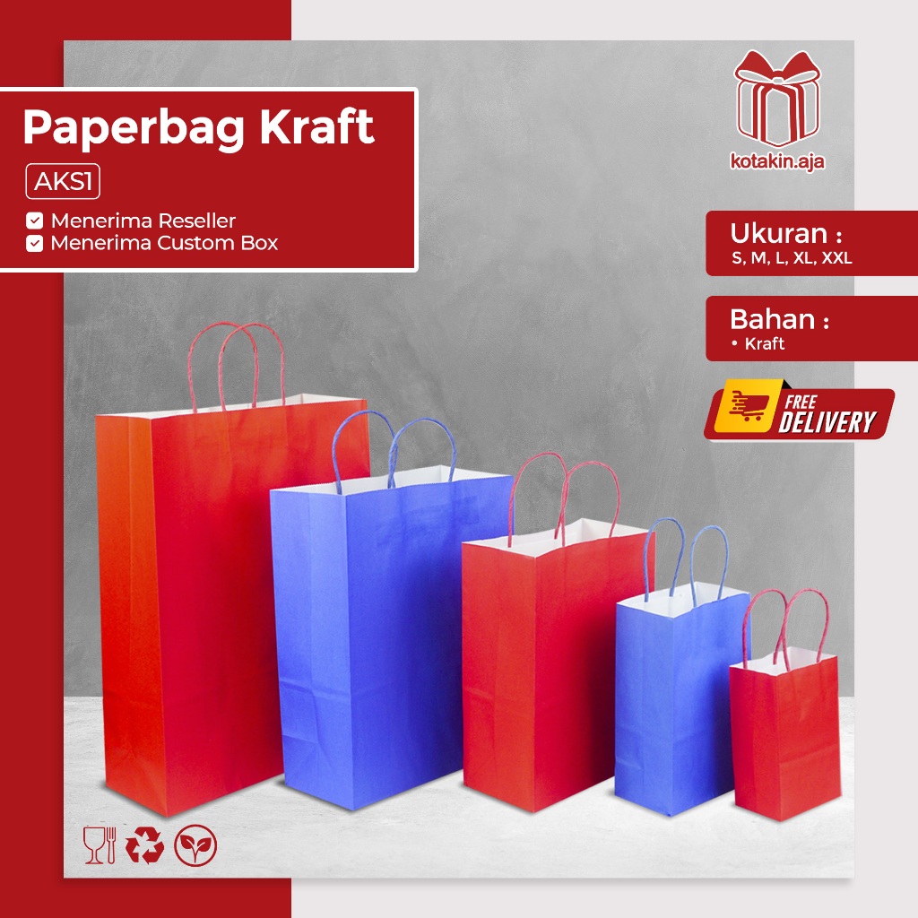 Jual Paper Bag Polos / Goodie Bag Polos / Tas Polos / Paper Bag Kraft ...