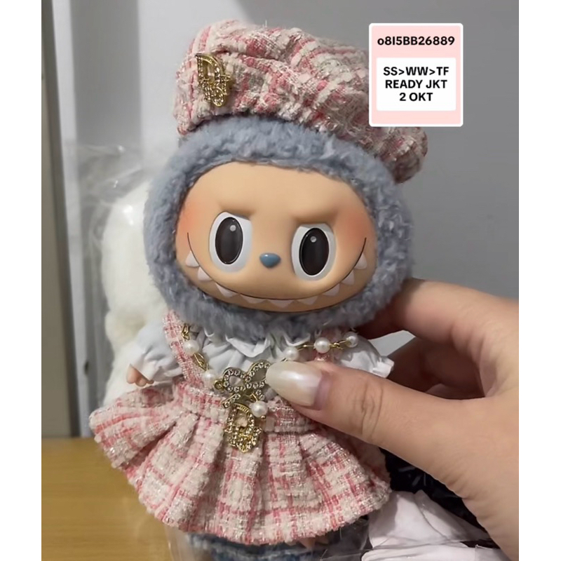 Jual NEW BAJU DRESS LABUBU DIOR TWEED PINK BANGKOK | Shopee Indonesia