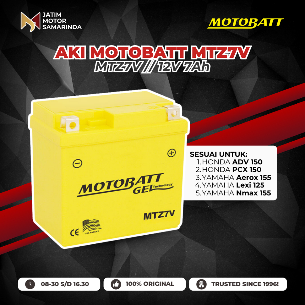 Jual Aki Motobatt Motobat MTZ7V MTZ7S 7V 7S 12V 7Ah Sesuai Untuk HONDA ...