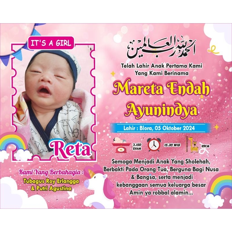 Jual Banner Kelahiran bayi perempuan- spanduk banner bayi | Shopee ...