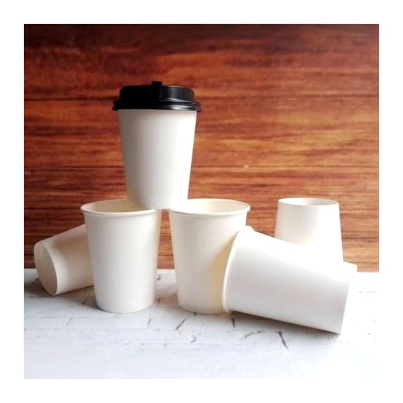 Jual gelas kopi kertas/paper cup 8 oz putih polos (50 pcs) | Shopee Indonesia