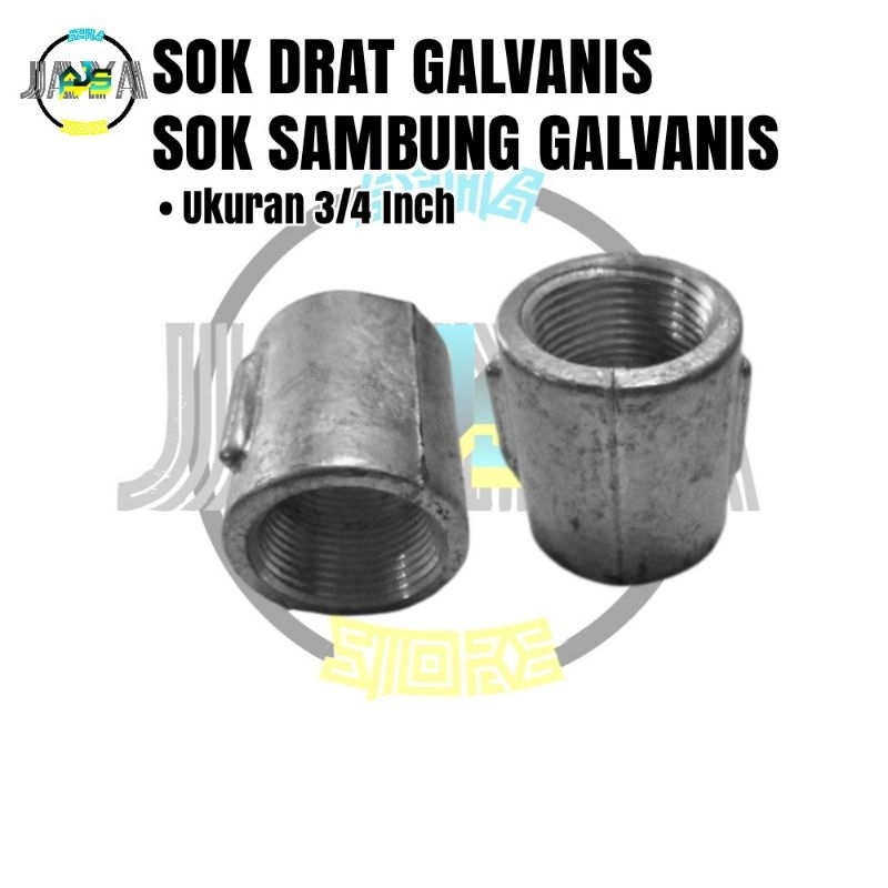 Jual Sock Drat Dalam 3/4 Galvanis Sok Penyambung Pipa Penangkal Anti ...