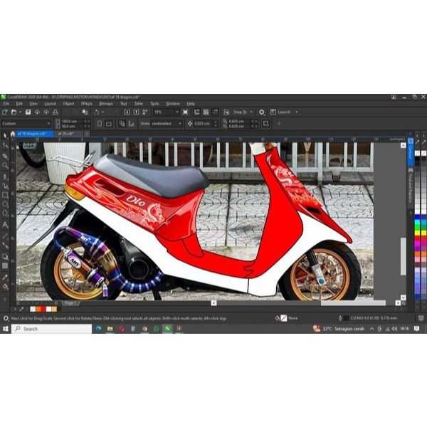 Jual STIKER / Decals / STRIPING / Livery HONDA DIO SP AF18 RED DRAGON ...