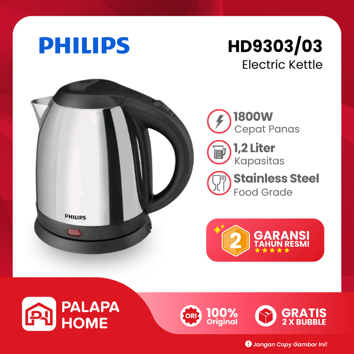 Jual Philips Electric Kettle Listrik Stainless Steel HD9303/03 Teko ...