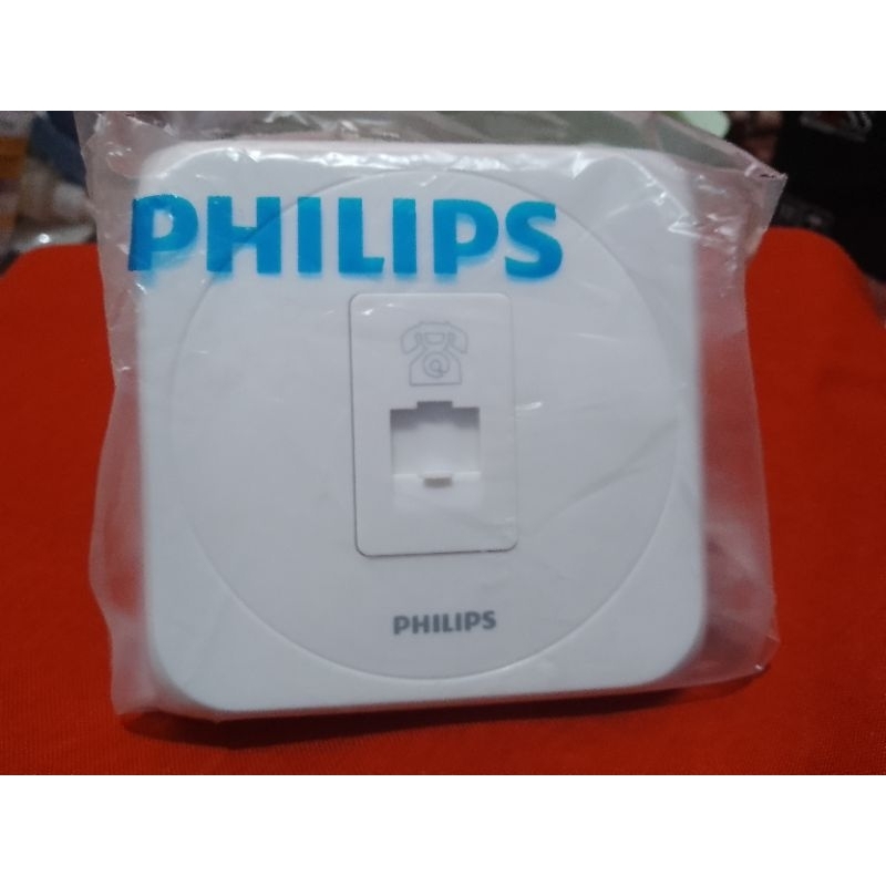 Jual outlet telepon / stopkontak telepon 1 gang cat 3 merek Philips ...