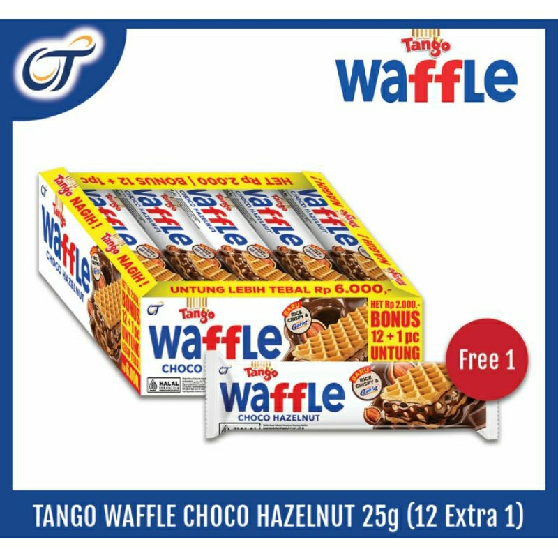 Jual Tango Waffle Choco Hazelnut 1 box isi 12pc + 1 pc @25g | Shopee ...