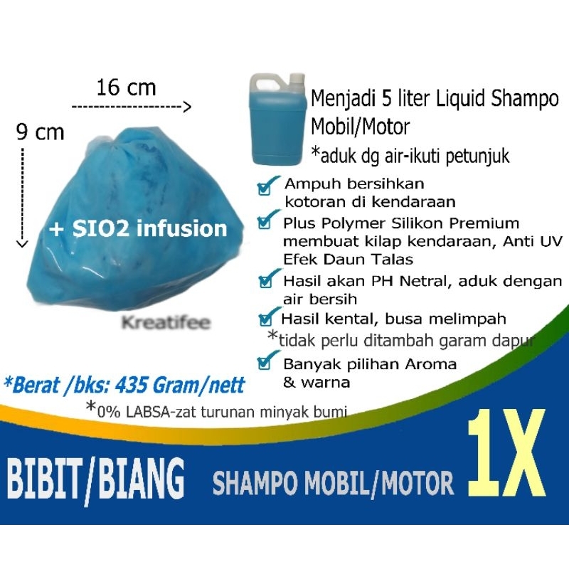 Jual SIO2 SILICA SHAMPOO MOBIL MOTOR BIANG BS JD 5 LITER | Shopee Indonesia