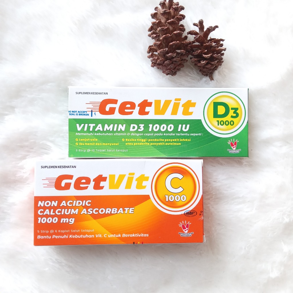 Jual GETVIT | GETVIT D3 1000 IU | GETVIT C1000 | VITAMIN D | VITAMIN C ...