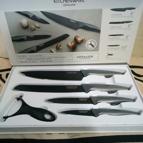 Jual LocknLock Exclusive Cookplus Knife 5P Set Black | Shopee Indonesia
