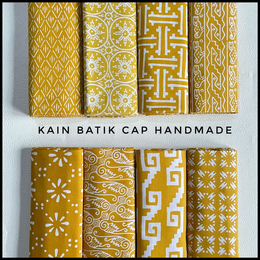 Jual Kain Batik Cap Handmade 1 Warna Kuning | Shopee Indonesia