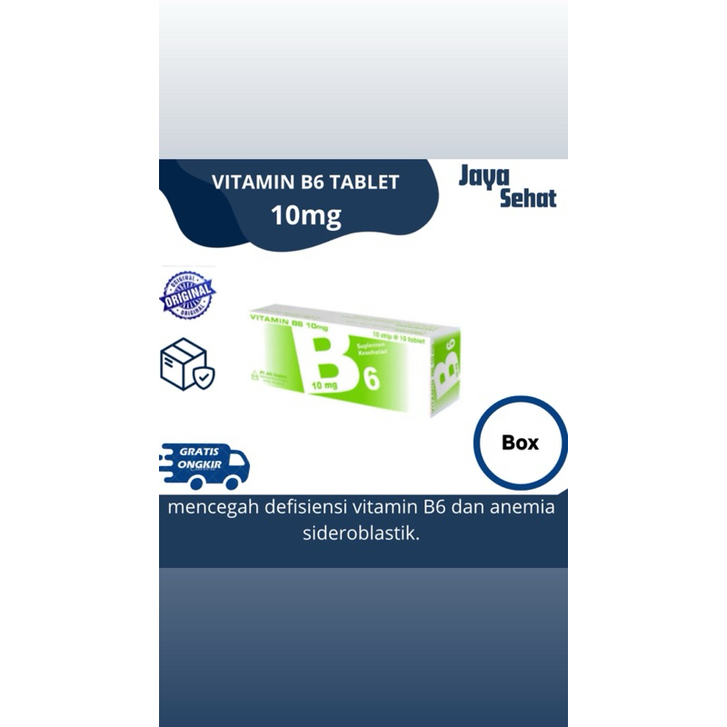 Jual VITAMIN B6 AFI FARMA 10 MG BOX 100 TABLET (Per Box) | Shopee Indonesia