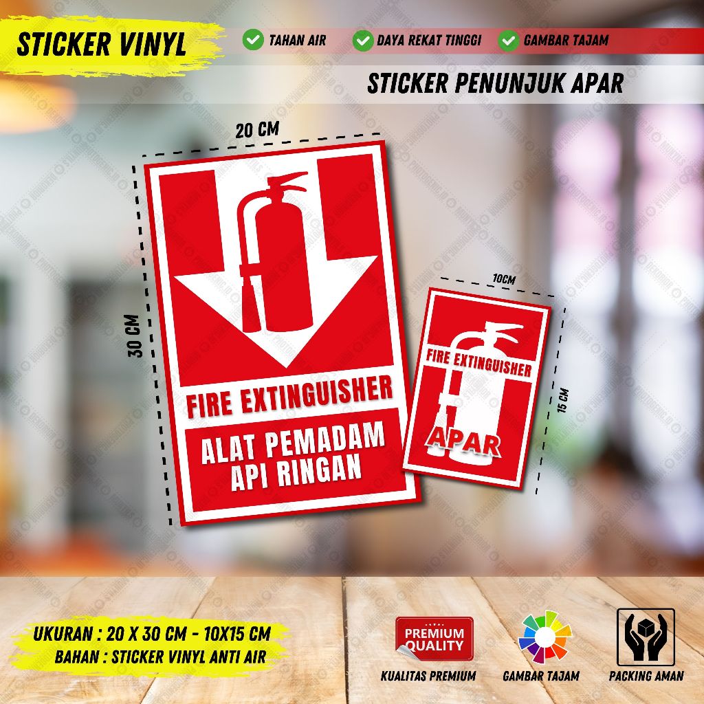Jual Sticker Penunjuk APAR I Vinyl Tahan Air | Persegi Panjang Tinggal ...