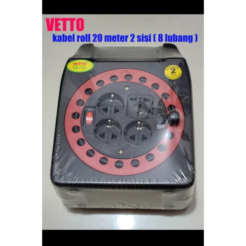 Jual Roll Kabel/Box Kabel VETTO 8lobang 20 meter 2 Sisi+Swicth 3Lubang ...