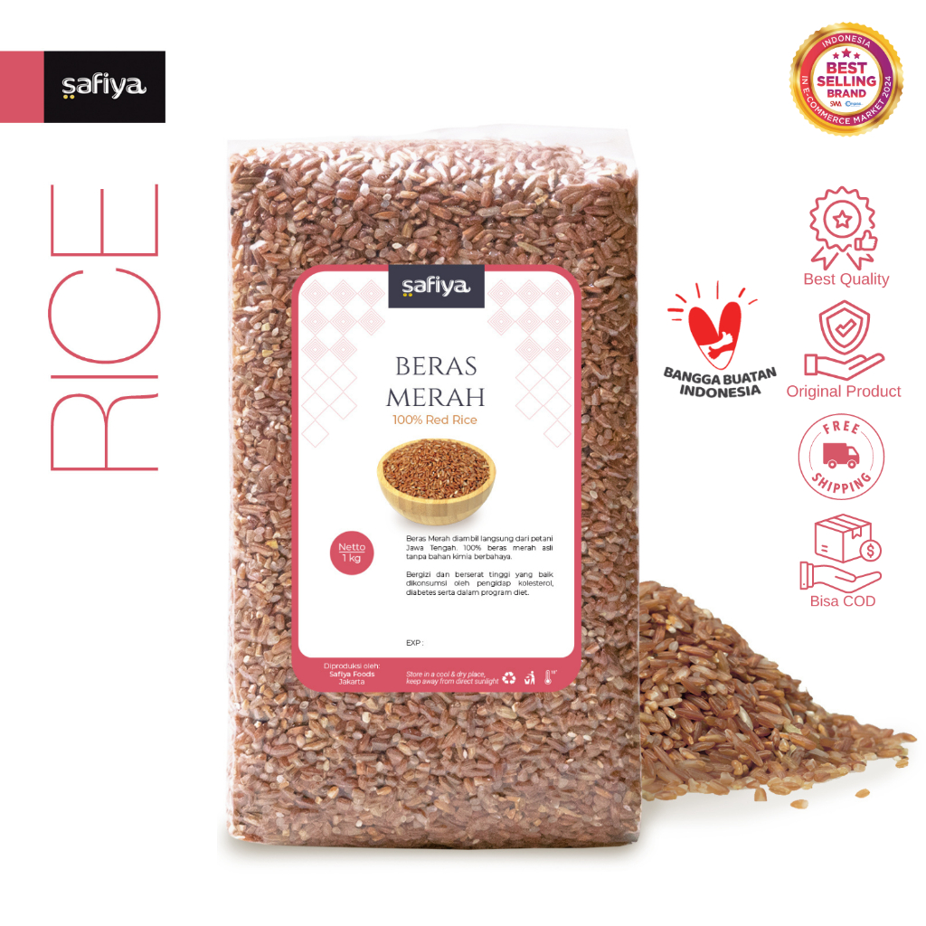 Jual Safiya Beras Merah Organik 1 Kg Beras Pecah Kulit Premium | Shopee ...