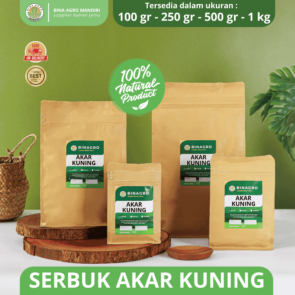 Jual AKAR KUNING Serbuk Bubuk Jamu Akar Kuning Murni Tanpa Campuran 500 ...