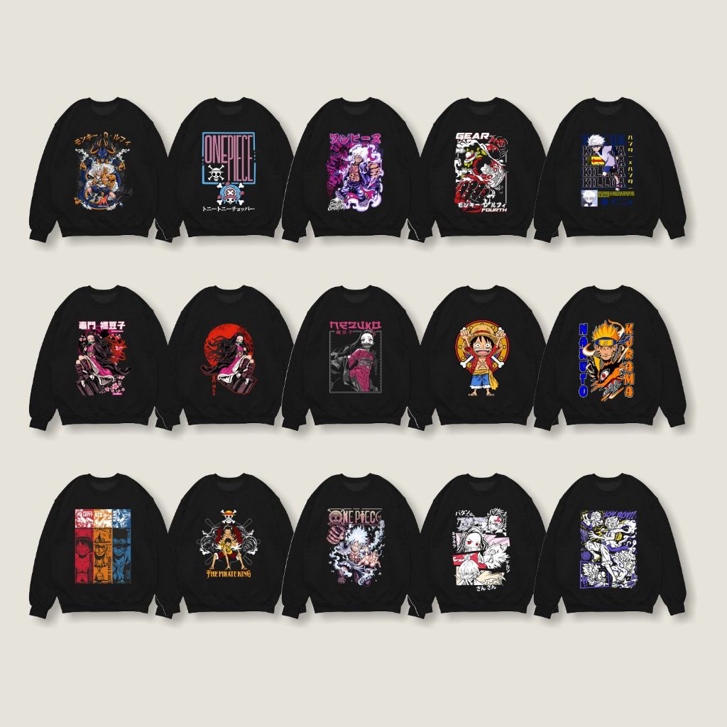 Jual Switer Krunek CN Anime Jepang One Piece Luffy D. Monkey Nezuko ...