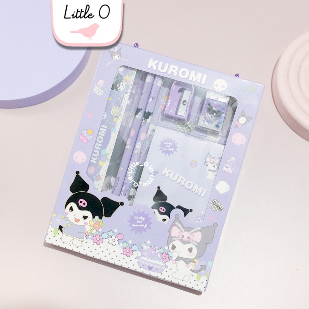 Jual LITTLE O Paket Alat Tulis Kuromi 6in1 Study Set Memo Stationery ...