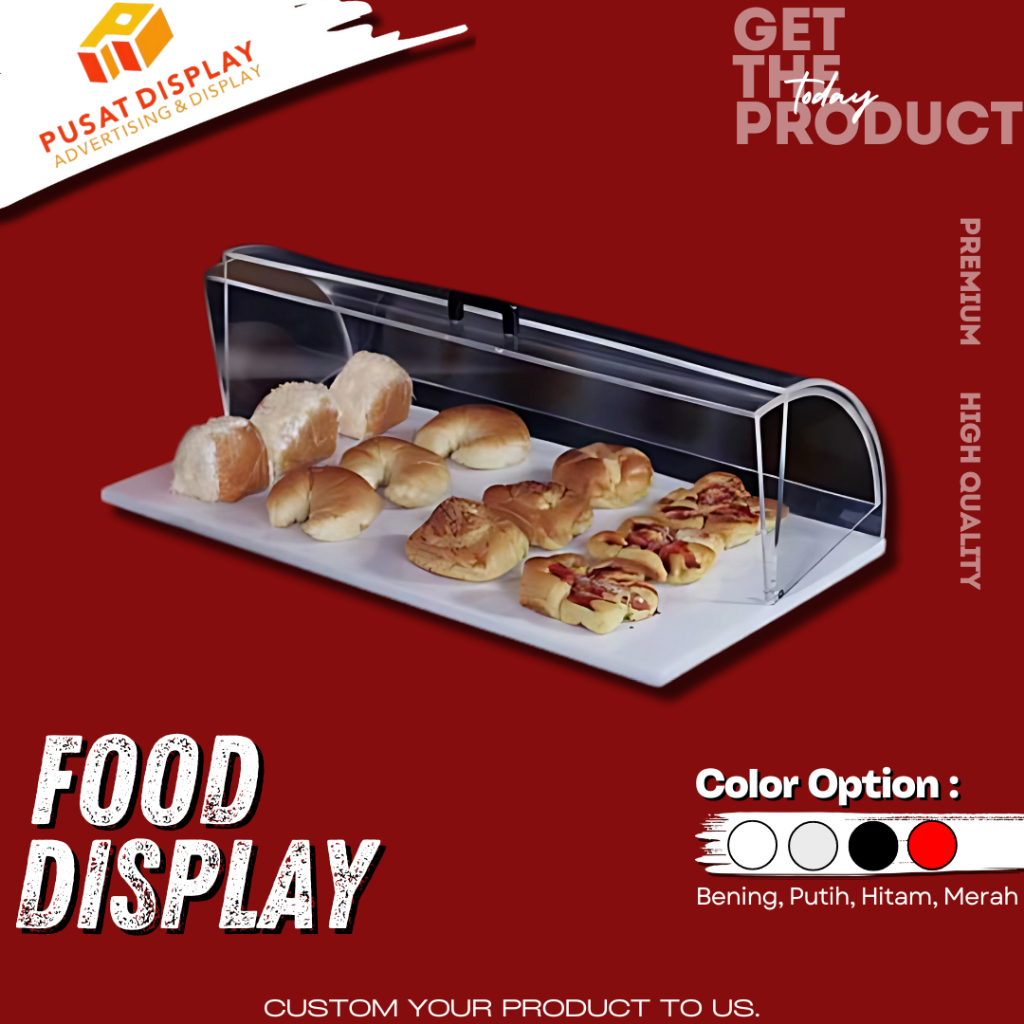 Jual Akrilik Display Makanan dan Kue / Display Kue Setengah Lingkaran ...